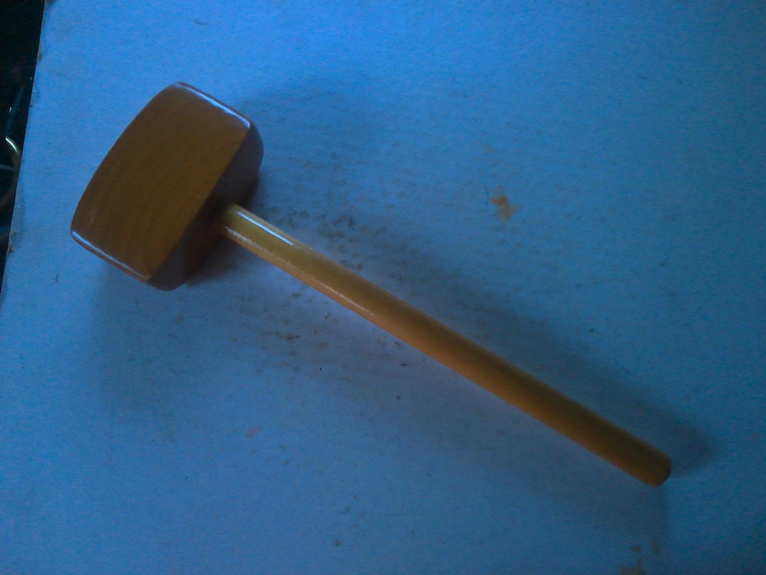 Bung Mallet - Hand Made Carved Wood Hammer - 13.25" Long W 2.5" X 4.25 ...