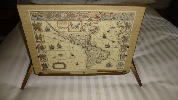 Presentation Panel Stand With Antique American Map Decor | Etsy