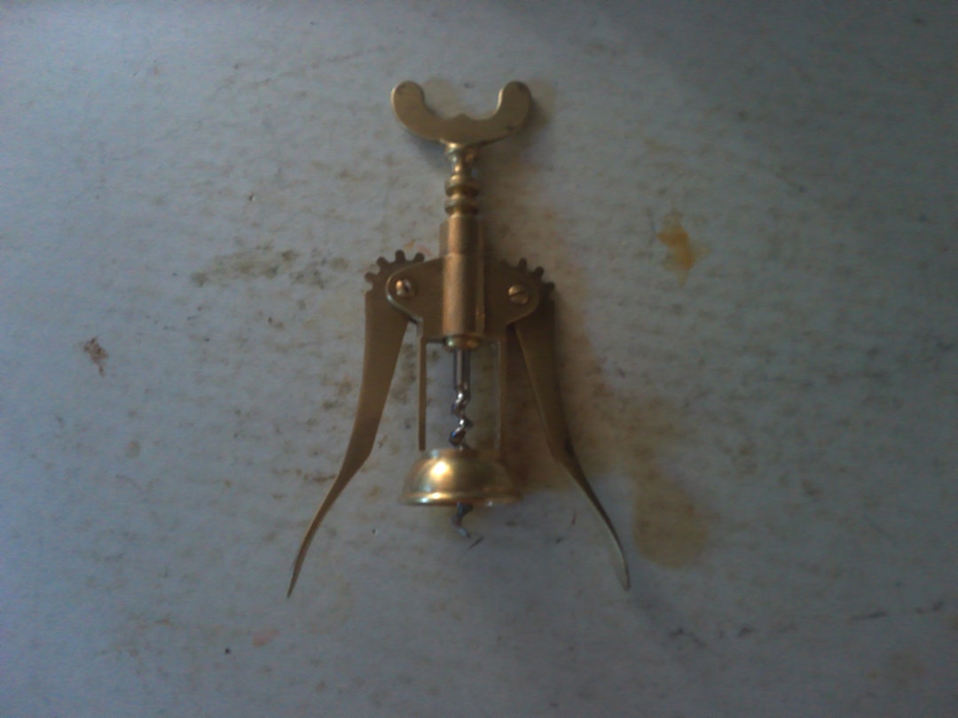 Brass Mechanical Corkscrew -italian Made Stylish Unusual Form in Great ...