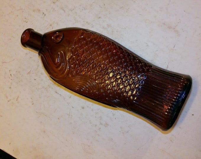 Fisch's (?) Bitters Bottle - 9.5" Tall Amber Glass Fish Shaped Bottle ...