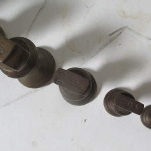 Brass Bell Shaped Scale Weights - Antique 7 Piece Set From .5 Oz to 2 ...