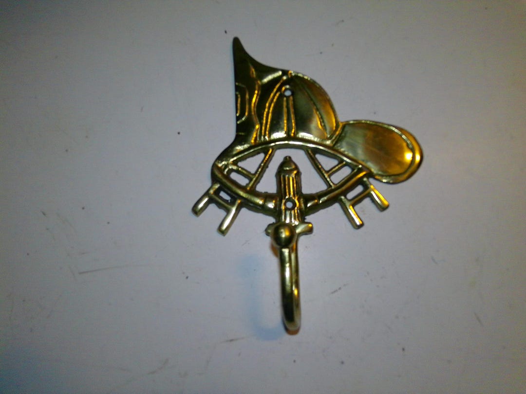 Fire Helmet/hydrant/ladders Brass Wall Hook-firefighters Hanger for ...