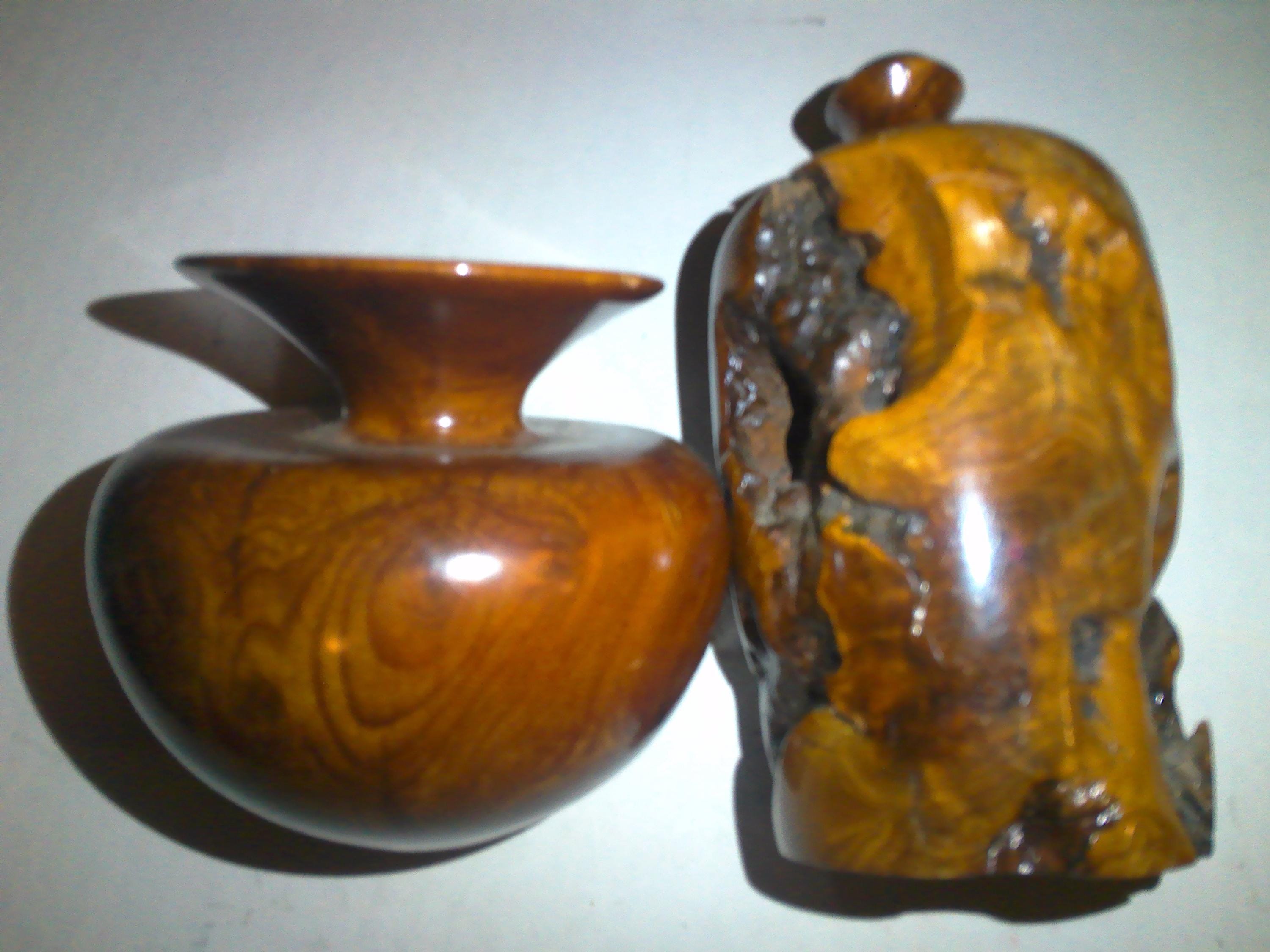 Burl Wood Bud Vase and Incense Burner-cali. Muir Woods 4" High 4" Diam ...