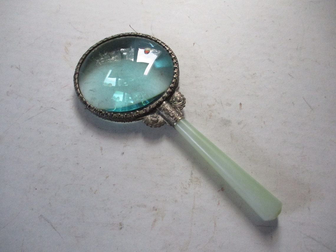 Jade Handle Magnifying or Reading Glass 7.5 Long Form - Etsy