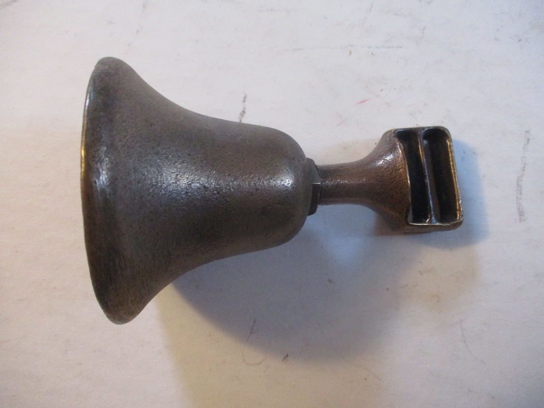 Swedish (?) Brass Cow Bell - Antique Pastoral Bell W Collar/tack Hanger ...