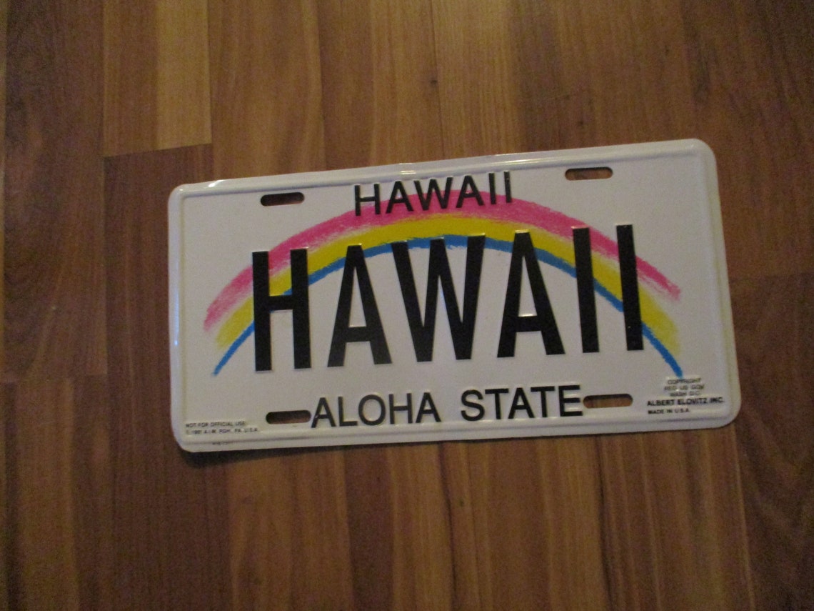 Hawaii Aloha License Plate Standard Sized Relief Souvenir | Etsy