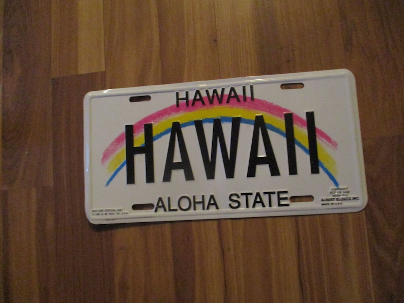 Hawaii Aloha License Plate Standard Sized Relief Souvenir | Etsy