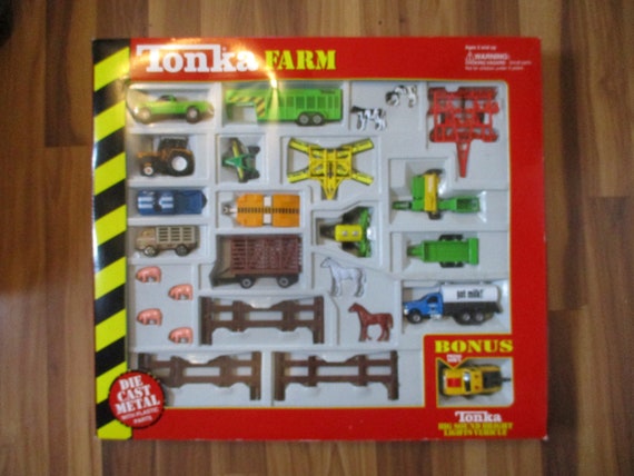 Tonka Farm 29 Piece Set of Cars Trucks Fencing Animals | Etsy