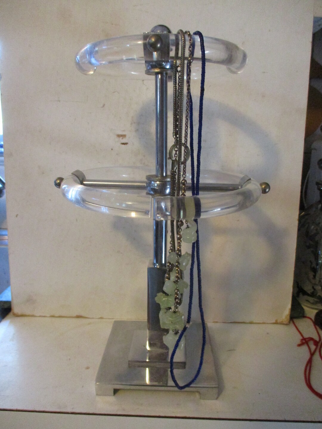 Lucite Jewelry Display Rack -mid-century Modern Retail Countertop Form ...
