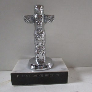 Cheechako Dog Sled Race 1970 Brass and Marble Trophy- Rare and Unusual ...