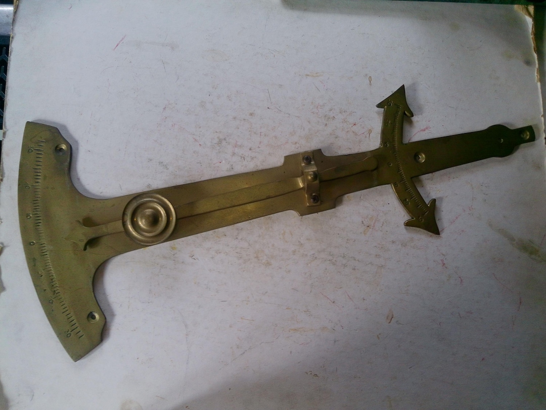 Nautical Brass Inclinometer - 8" Wide X 19" High Double Form With ...