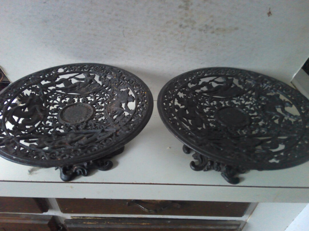 Art Nouveau Cast Iron Compote Dish - Elevated Fretwork Serving and ...