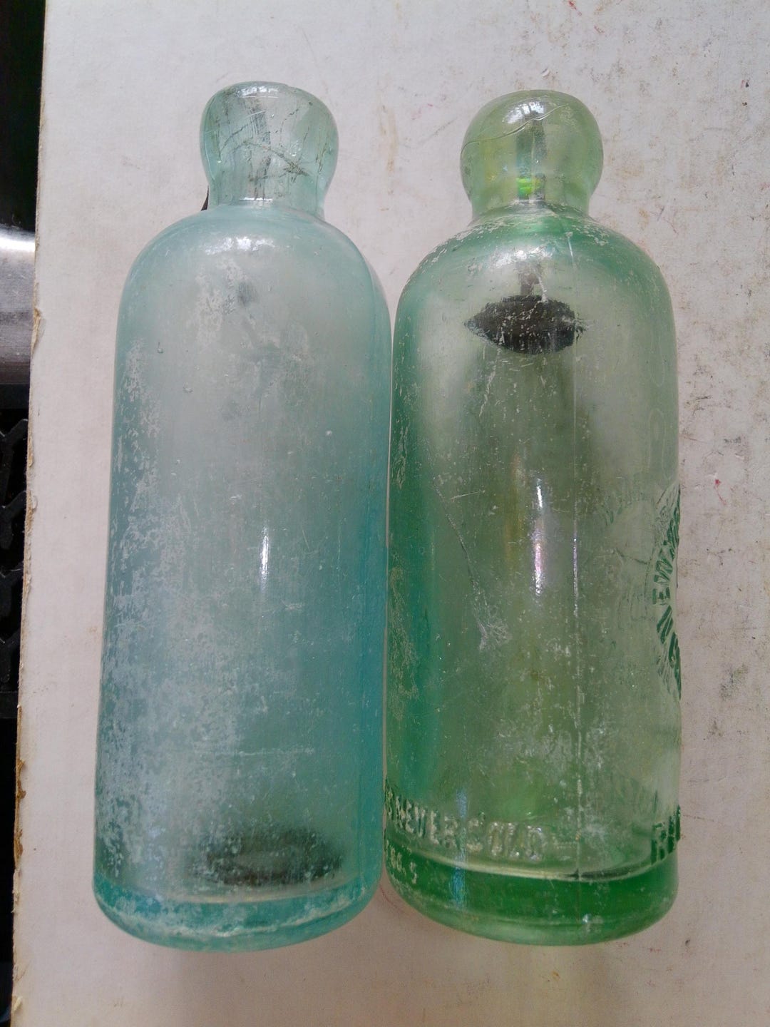 Antique Blob Top Bottles - Set of 2 Cincinnati Based Forms - Ohio ...