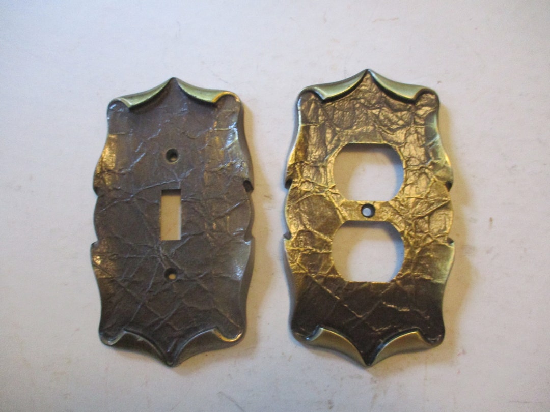 Brass Switch Plate and Socket Plug Plate Cover - Hollywood Regency Cast ...