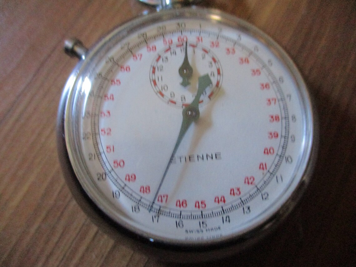 Etienne Analog Stopwatch Swiss Made 1/10th Two Dial - Etsy