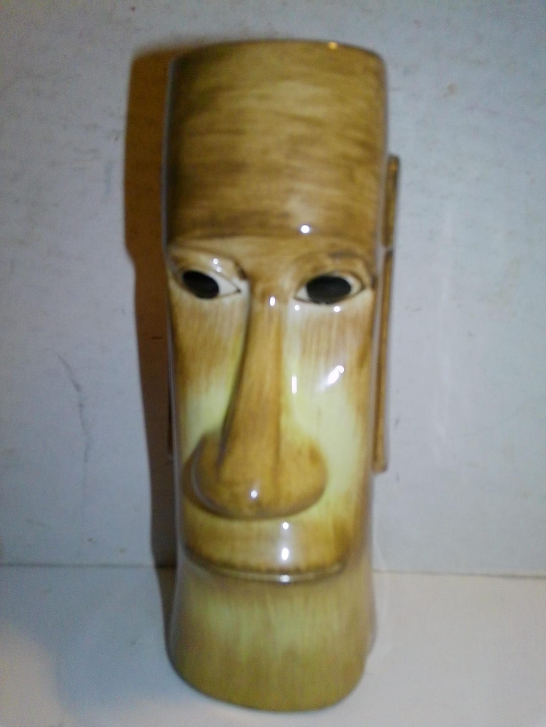 Tiki Tumbler by Otagiri Co.- Very Rare 10 Oz Cup 7.5" High Moai Style Ceramic Cocktail Glass- - Etsy
