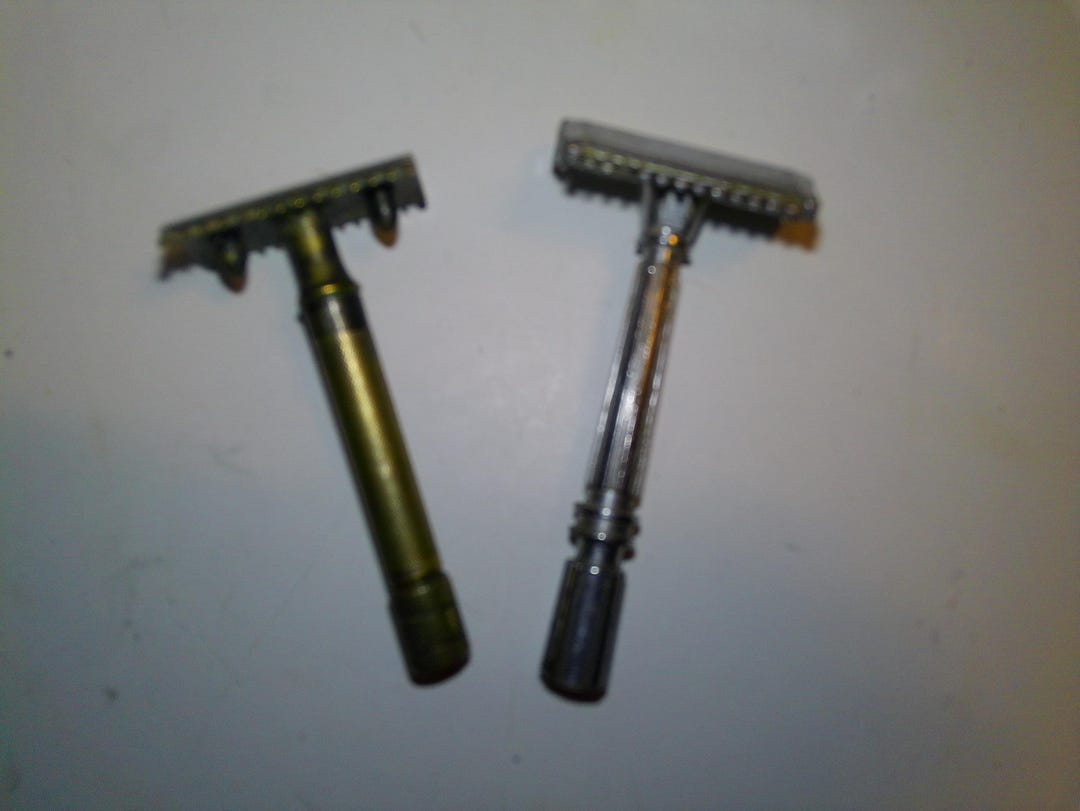 Art Deco Safety Razors - Antique Working Gillette Brass Double Comb ...