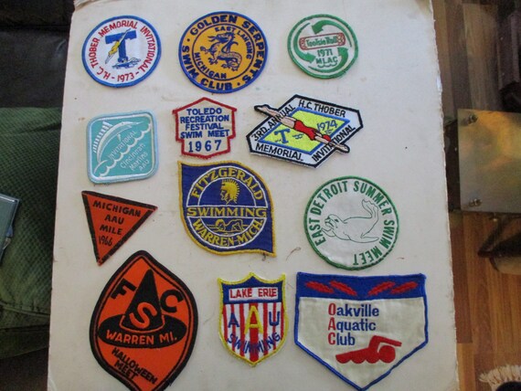 12 Swim Team Patches 1960-70s assorted swim team and league | Etsy
