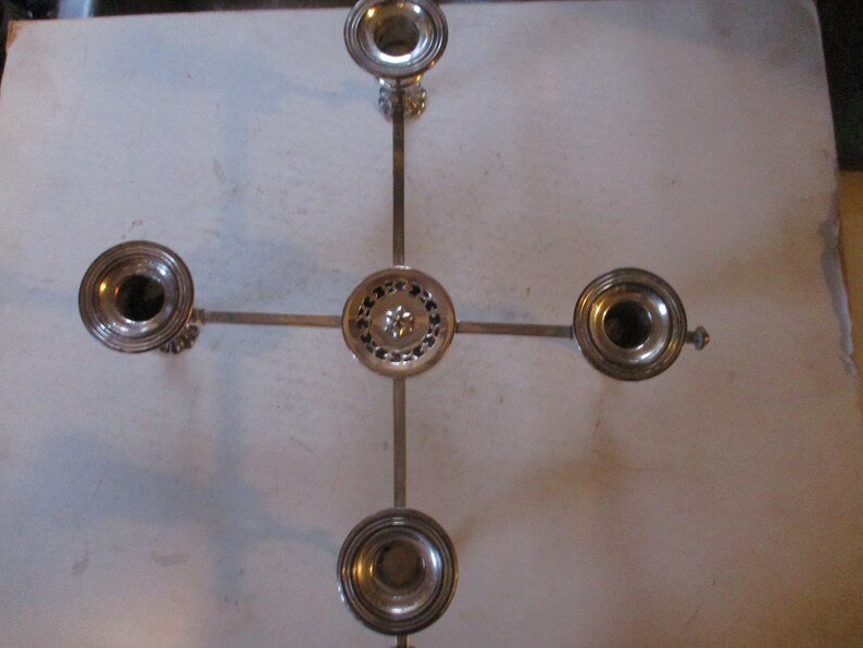 Silverplate Trivet Candelabra - Adjustable Form - Edwardian Trivet or ...