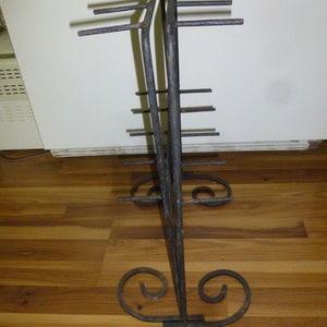 Antique Iron Display Racks Matched Pair With 10 Hooks Each in 2 Rows of ...