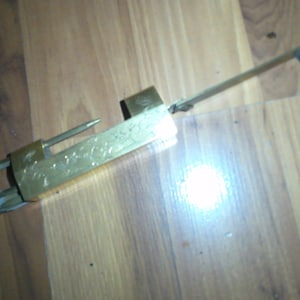 Antique Chinese Lock - Large Etched Brass Form With Bronze Patina - 3.5 ...