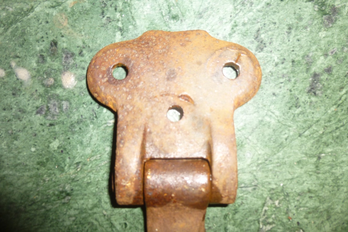 Large Cast Iron Antique Door or Box Hinge - 12" Overall Length - Great ...