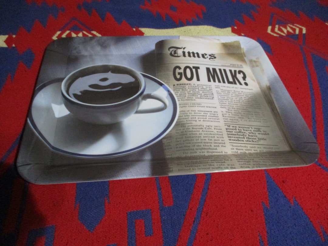 Got Milk? Classic Vintage Advertising on White Plastic Tray With Open ...