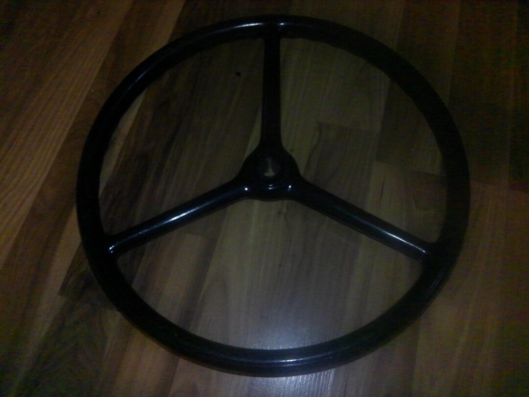 Steering Wheel - 1960s Coated Steel Lawn Tractor Wheel - 15" Diam. 2 ...