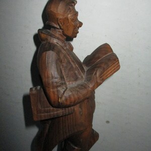 Carl Spitzweg Statue - 12" Wood Carving of the Library or the Bookworm ...