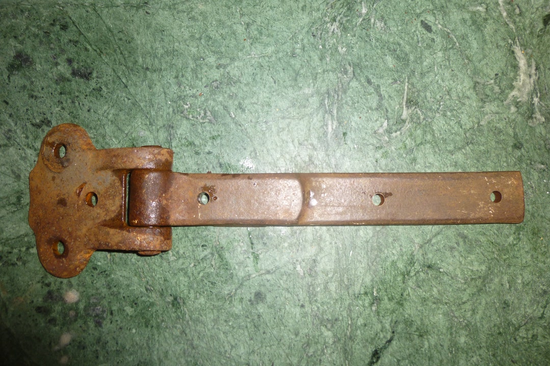 Large Cast Iron Antique Door or Box Hinge - 12" Overall Length - Great ...