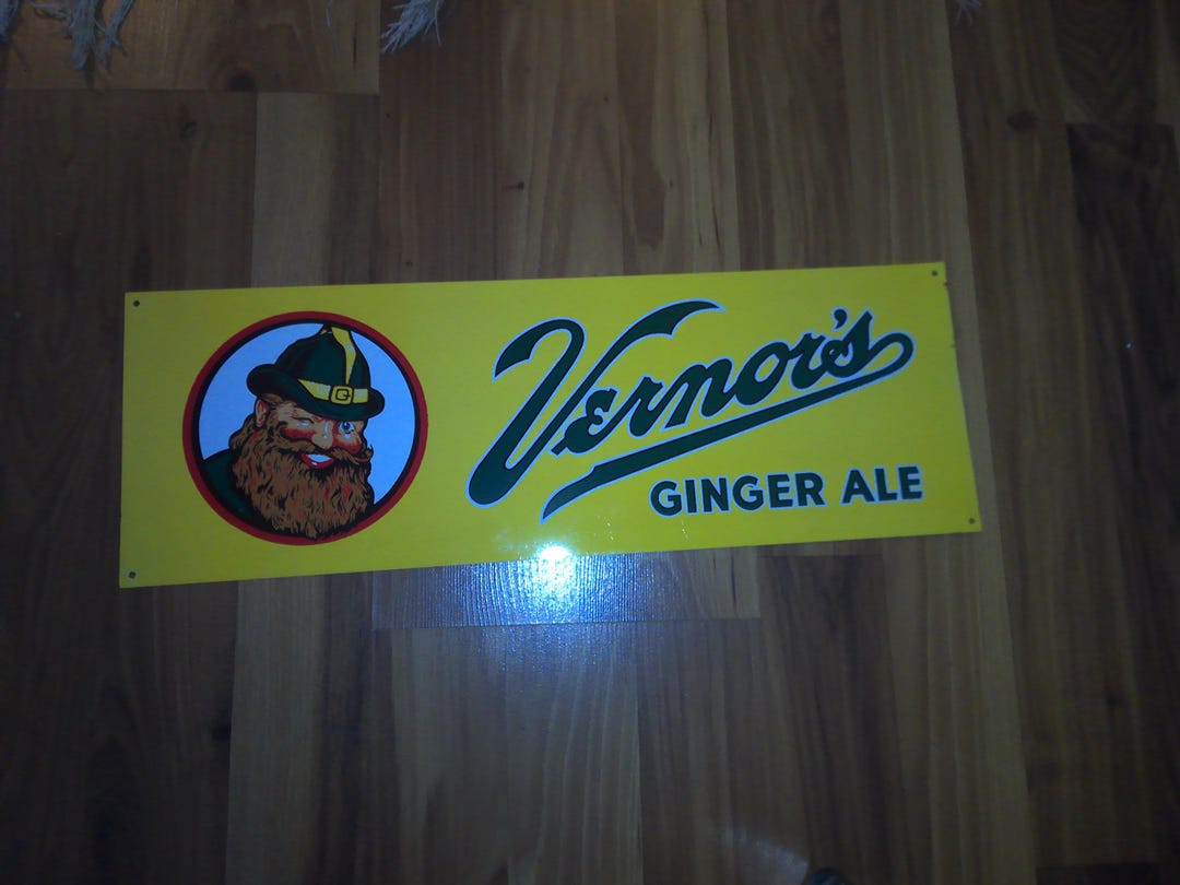 Vernor's Ginger Ale Soda Pop Sign - Antique Tin Litho Sign - Detroits ...