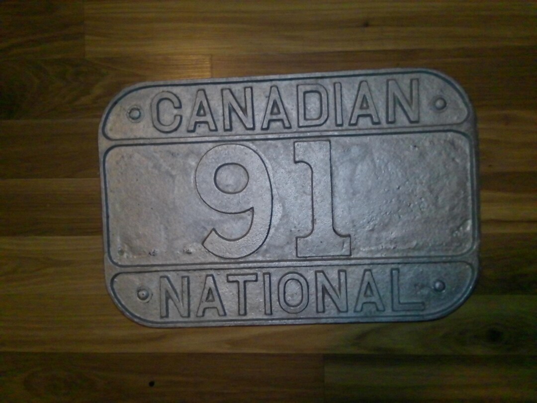 Canadian National 91 Railroad Engine Number Plate Repro - Solid Cast ...