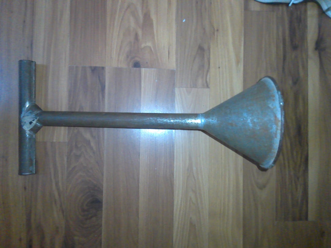 Antique Laundry Plunger Tin Cone With T Shaped Handle 17 X 8 X 6 Diam ...