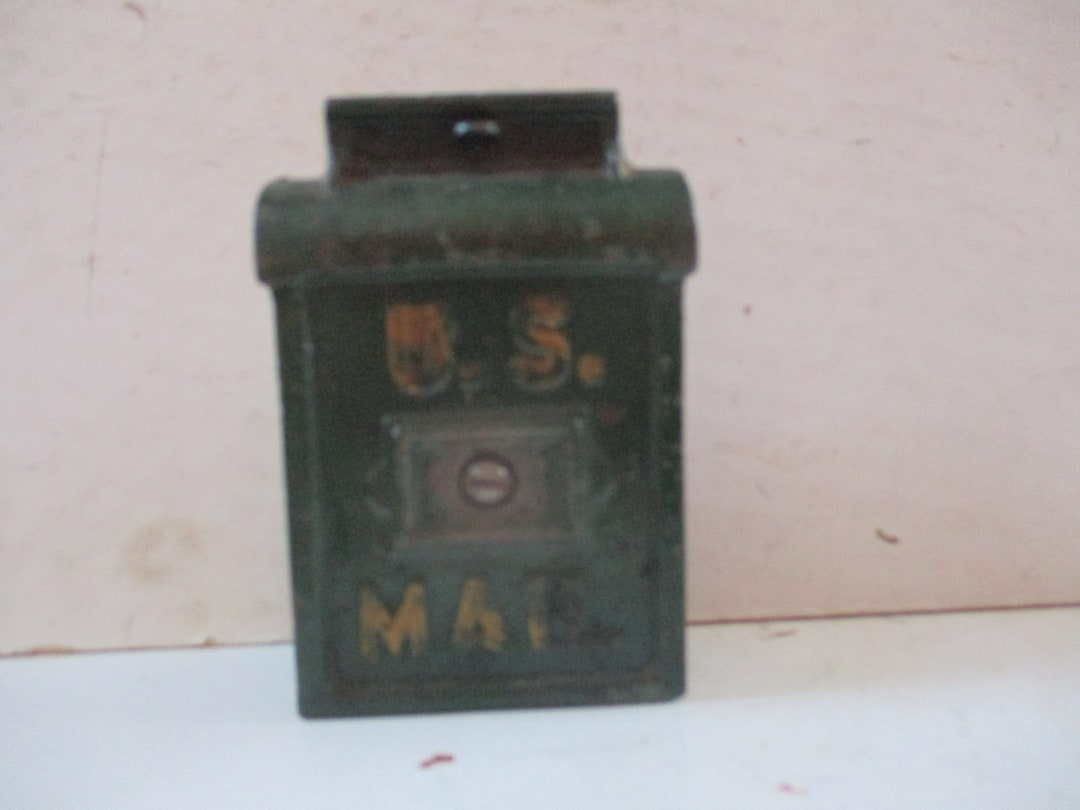 Cast Iron Post Office Mailbox Bank Toy - Fun and Rare Form - Great ...