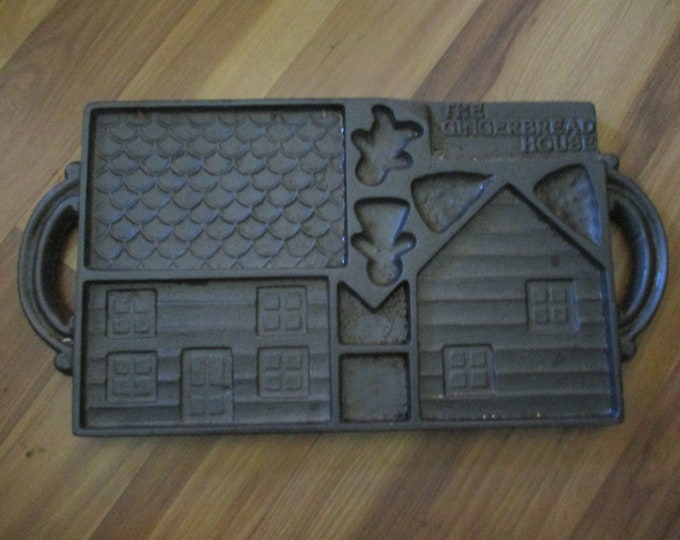 John Wright Gingerbread House Cast Iron Baking Pan Double-sided Form ...