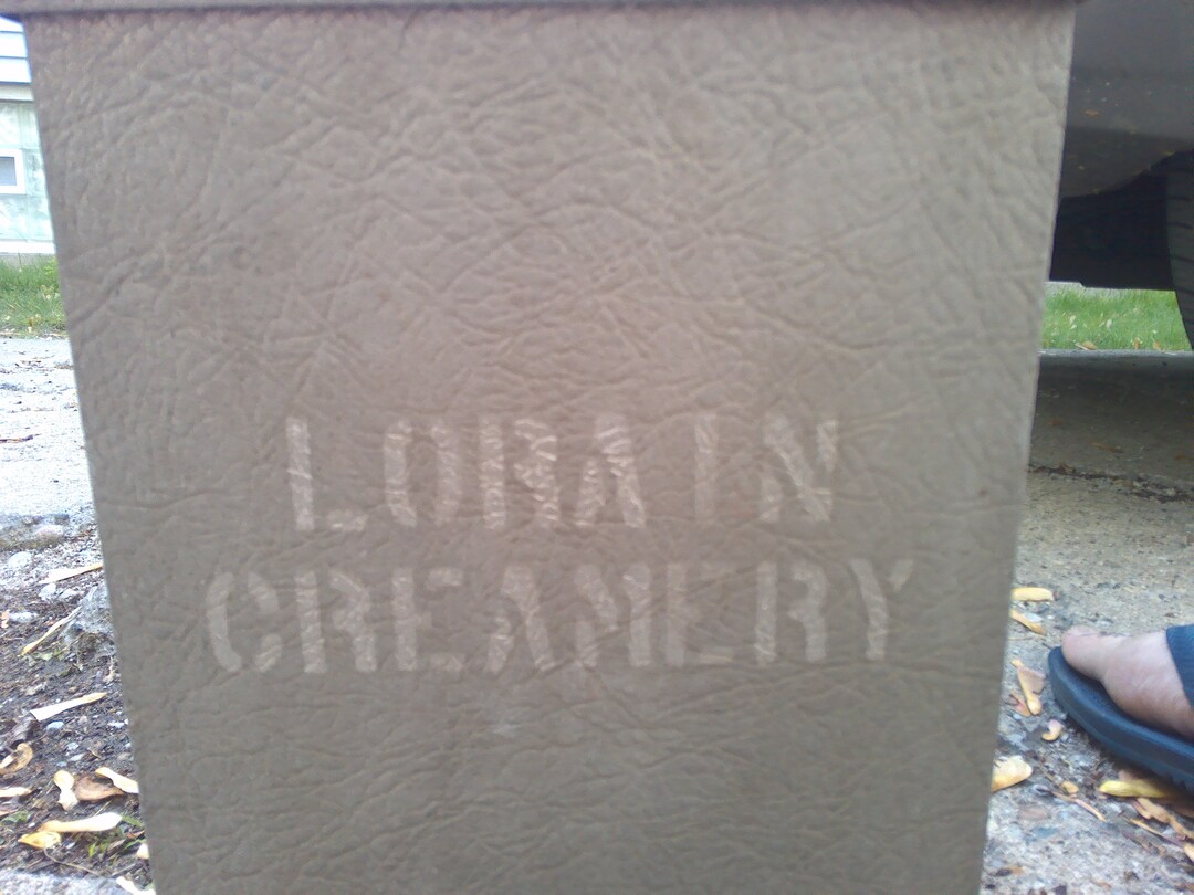 Lorain (OH) Creamery Milk Box - Classic Gray Galvanized Tin Form for ...