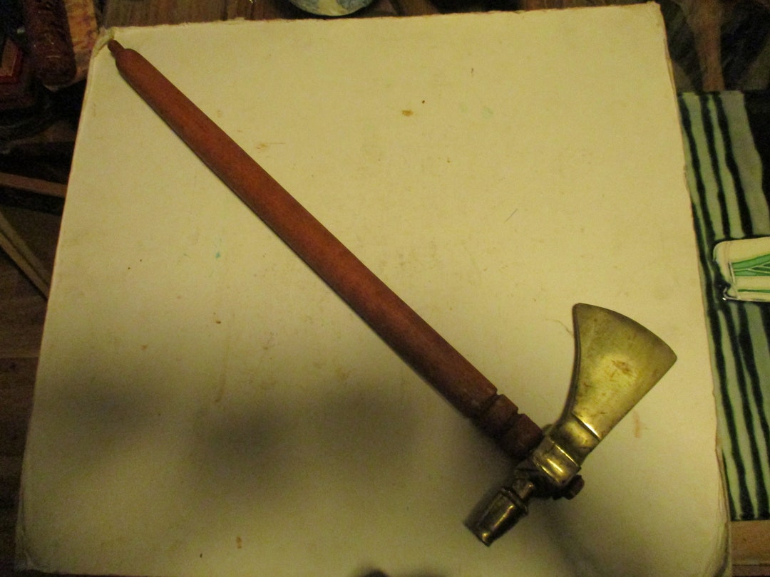 Tomahawk Pipe Stylish and Unusual Fun Form for Decor or Use Cast Brass ...