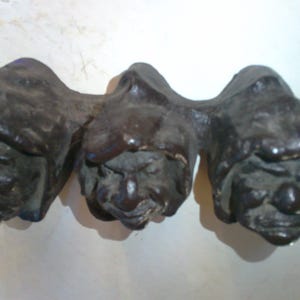 5 Robed Monks Heads - Fun 13.5" X 3.5" X 2.5" Deep W Hanger - Rare and ...