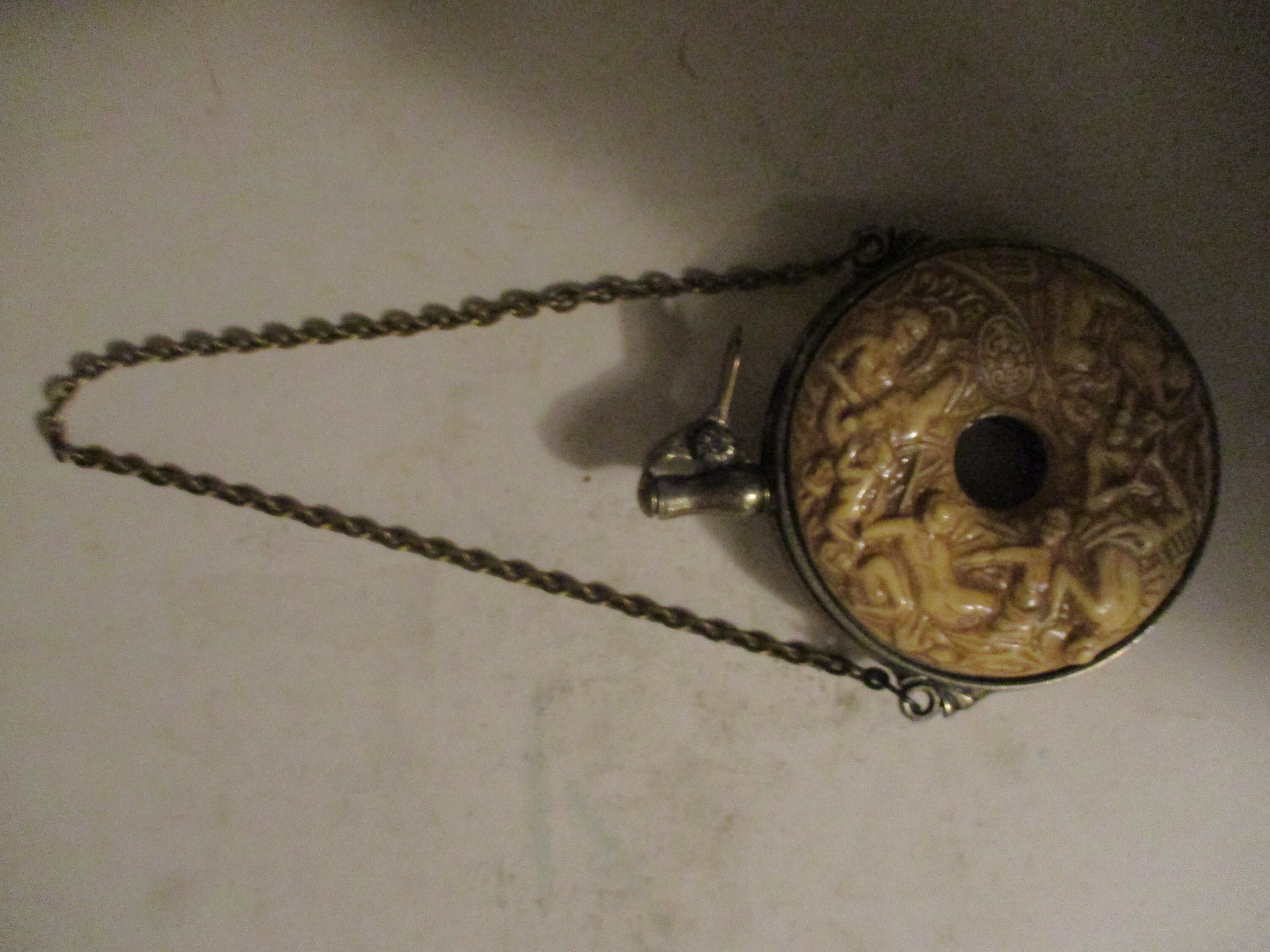 Antique French Powder Horn Repro - Rare and Unusual 4.25" Doughnut ...