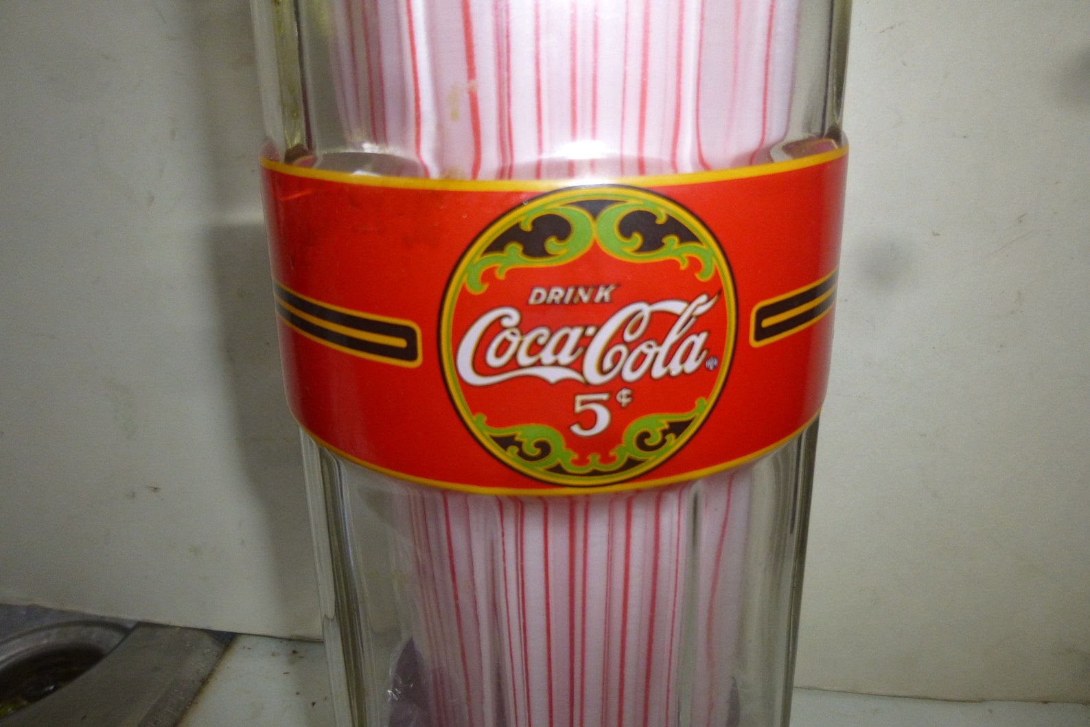 Coca-cola Drinking Straw Dispenser Glass and Steel Licensed - Etsy