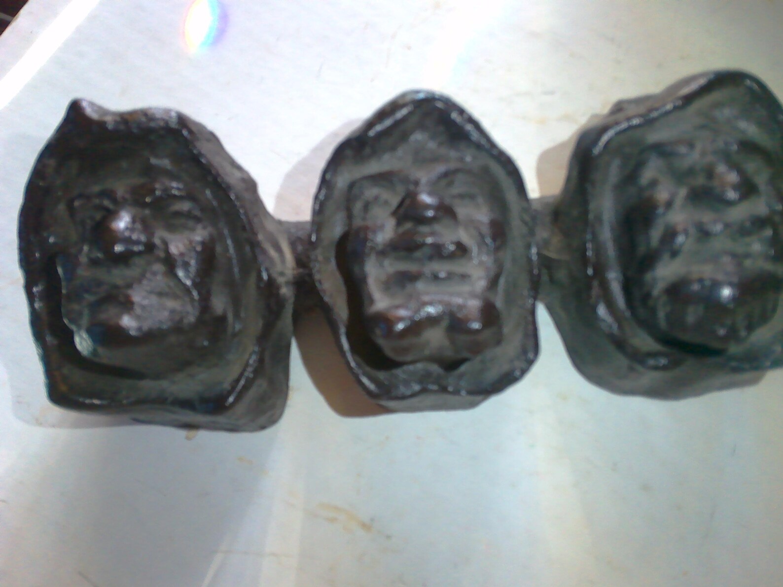 5 Robed Monks Heads - Fun 13.5" X 3.5" X 2.5" Deep W Hanger - Rare and ...