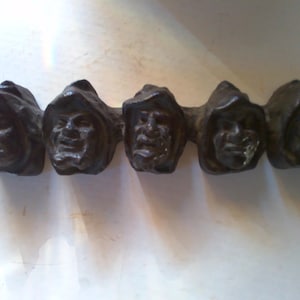 5 Robed Monks Heads - Fun 13.5" X 3.5" X 2.5" Deep W Hanger - Rare and ...