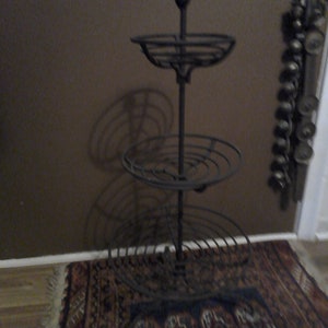 3 Tier Iron Muffin Stand Etager - 27" High Form W 7", 9.5" and 12.5 ...