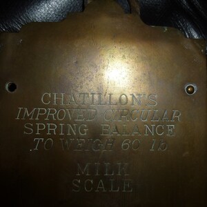 Chatillon's Improved Circular Spring Balance Milk Scale - Rare and ...