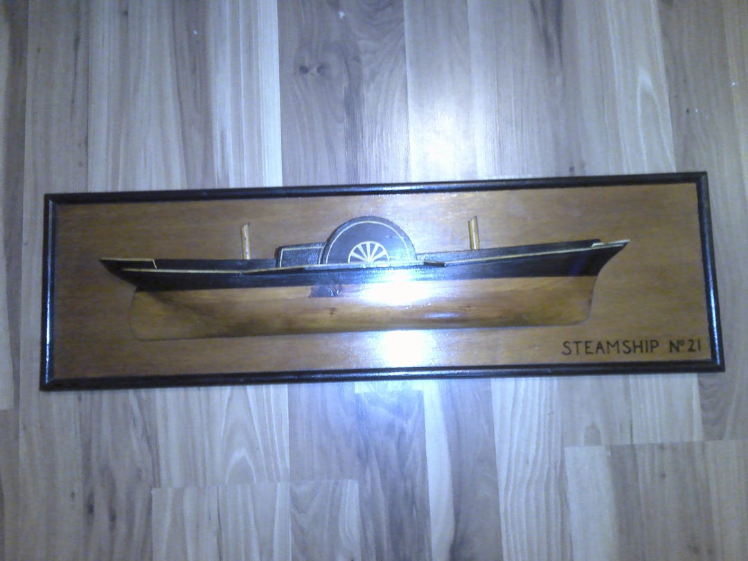Steamship No. 21 Paddlewheel Hull Model - 20" Long Half Ship Model on ...