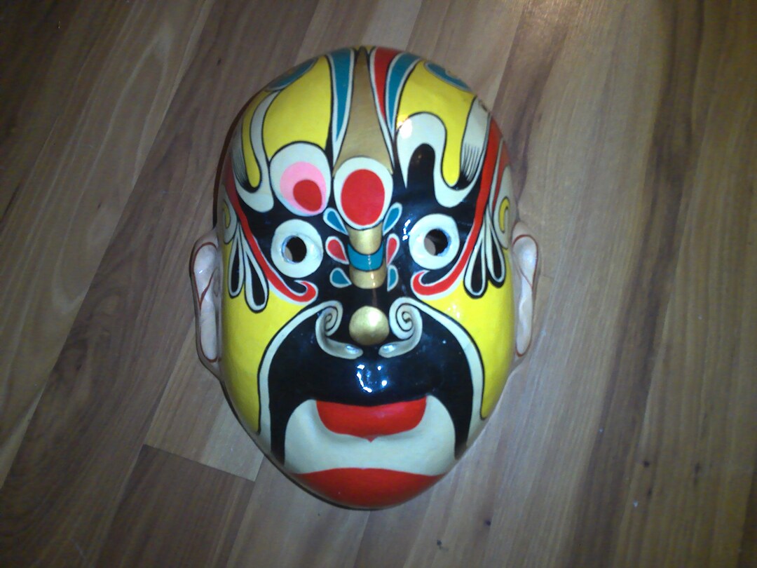 Chinese Opera Mask Paper Mache Form 11 X 8.5 X 3.5 Deep at Nose for ...