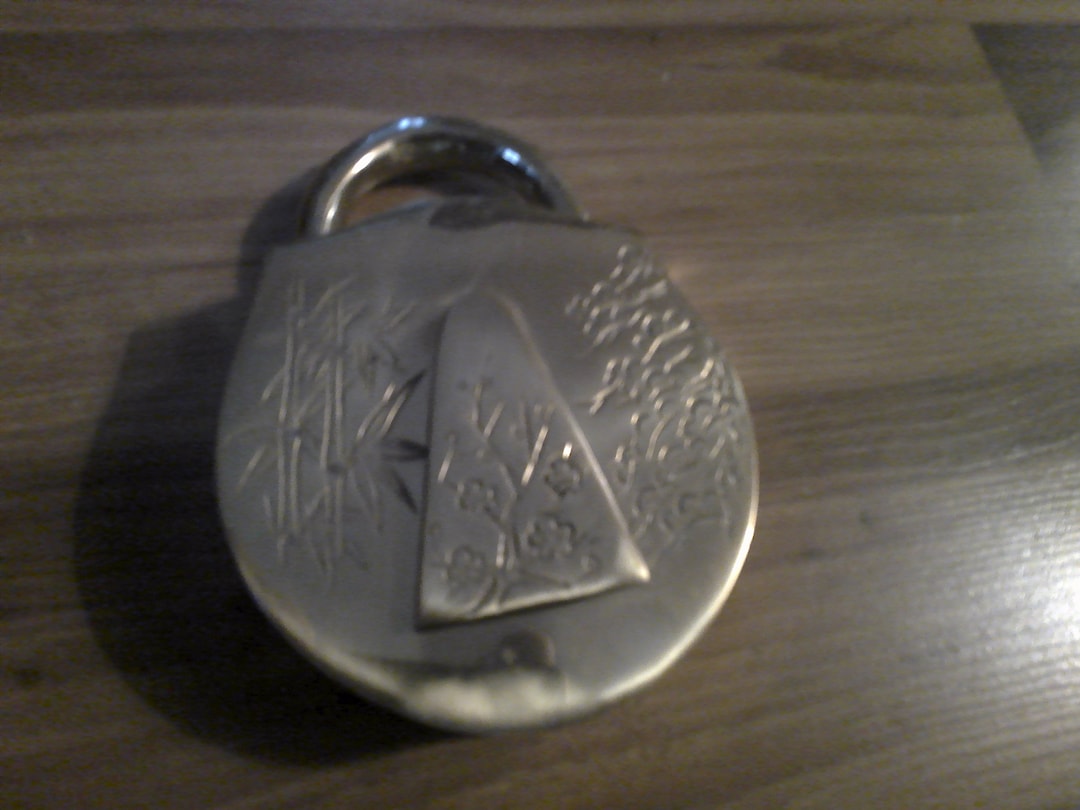 Brass Lock Shaped Covered Ashtray or Dish -asian Themed Carl Aubock ...