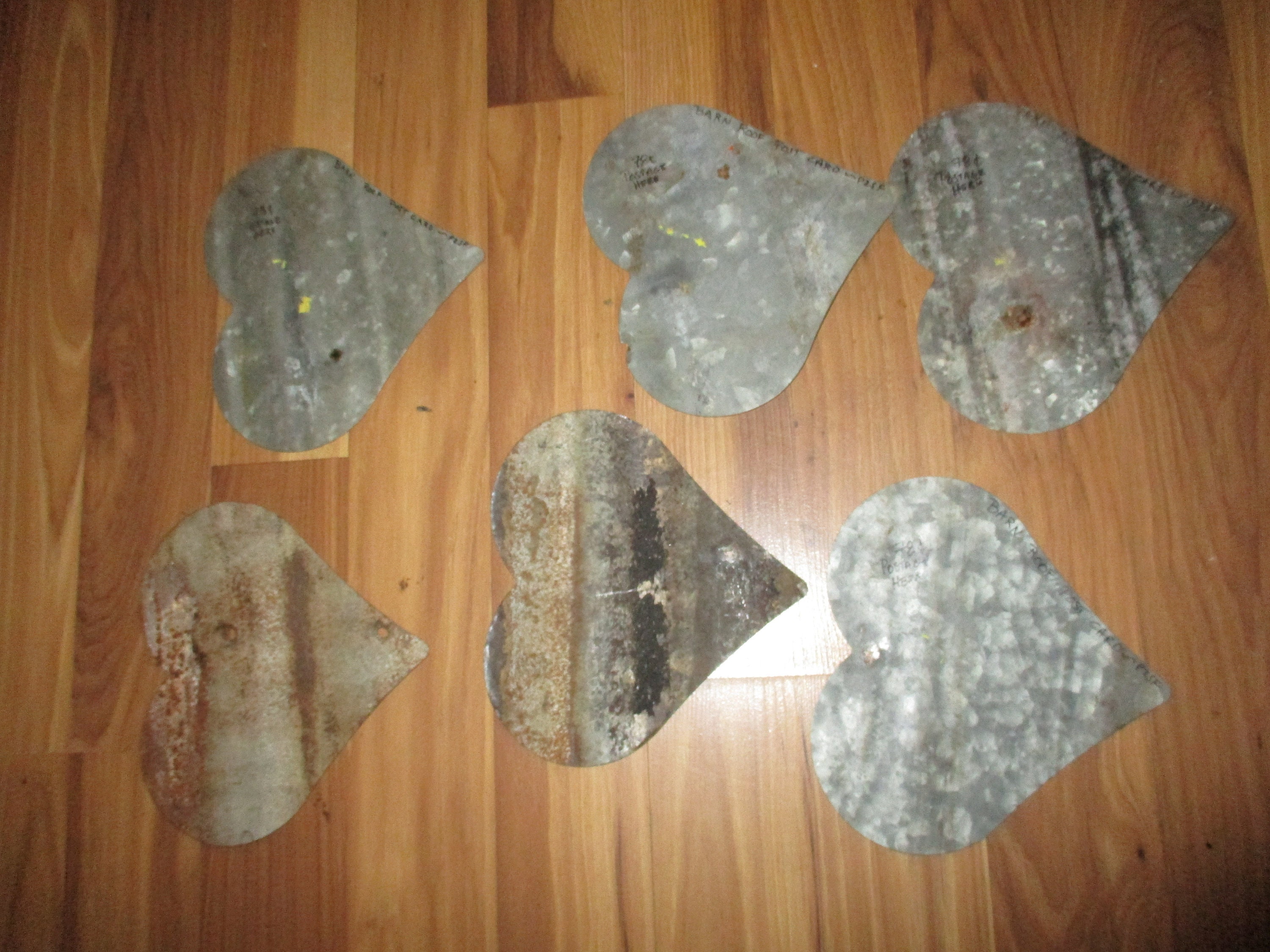 Antique Tin Shingles - Set of 6 HEART Shaped Forms 5.5" High X 6" Wide ...
