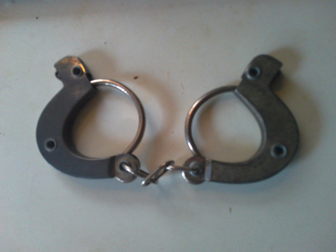 Toy Handcuffs - 1950s Child Sized Cuffs W Push Button Release - No Keys ...