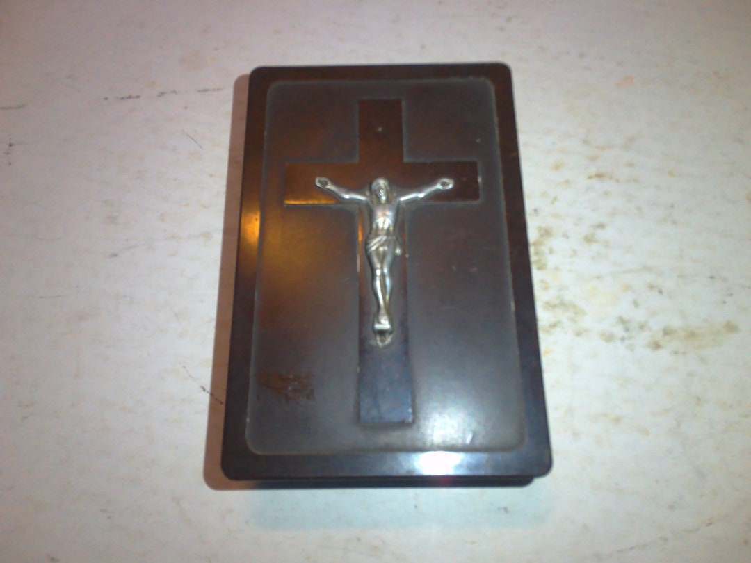 Catholic Last Rites Travel Case Kit 1930s Hinged Bakelite Box W Holy ...